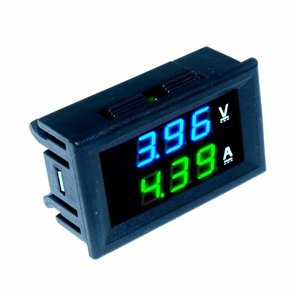 Амперметр вольтметр 5-30В 10А синезеленый