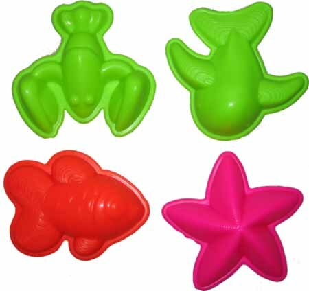 Формы для песка "Море" 4 штуки (в пакете)