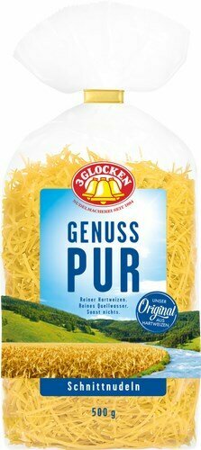 Макароны лапша 3 Glocken Genuss Pur Schnittnudeln мелкие, 500г