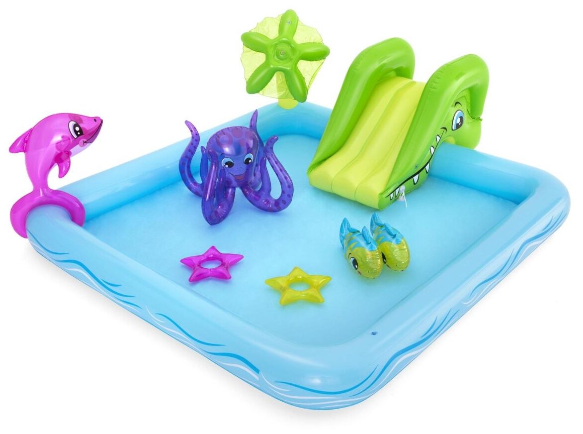 Надувной игровой центр Аквариум с брызгалкой, 239х206х86 см, BestWay