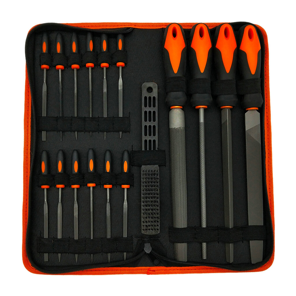 Набор из 17 напильников с чехлом для переноски из высококачественной кованой легированной стали T12, прецизионный плоский/треугольный/полукруглый