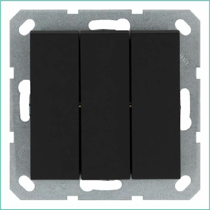 Выключатель 3-кл. 10А IP20 механизм черн. матовый soft touch Jasmart G3031PB