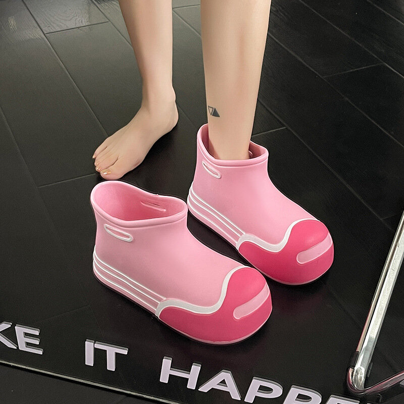 Летние полусапожки, новый стиль, женские сапоги, VA, толстый низ, открытая улыбка, стиль родитель-ребенок, резиновые сапоги, симпатичные, короткие сапоги на все сезоны