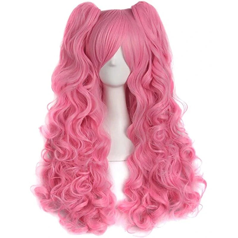 HAIRJOY женский Длинный Вьющийся Смешанный Фиолетовый Синий Волнистый Синтетический Парик 70 См, 2 Косы, Парик Для Косплея