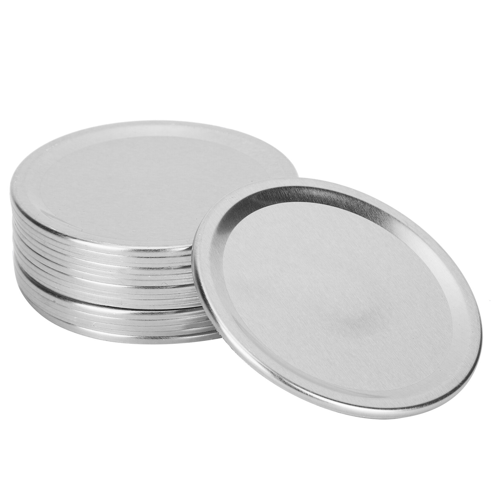 24 шт. круглые разъёмные крышки для консервных банок, герметичные крышки для хранения обычных банок с широким горлышком (серебро, 86 мм)