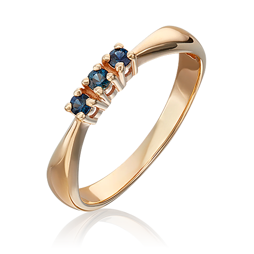 Кольцо, красное золото, 585 проба, сапфир