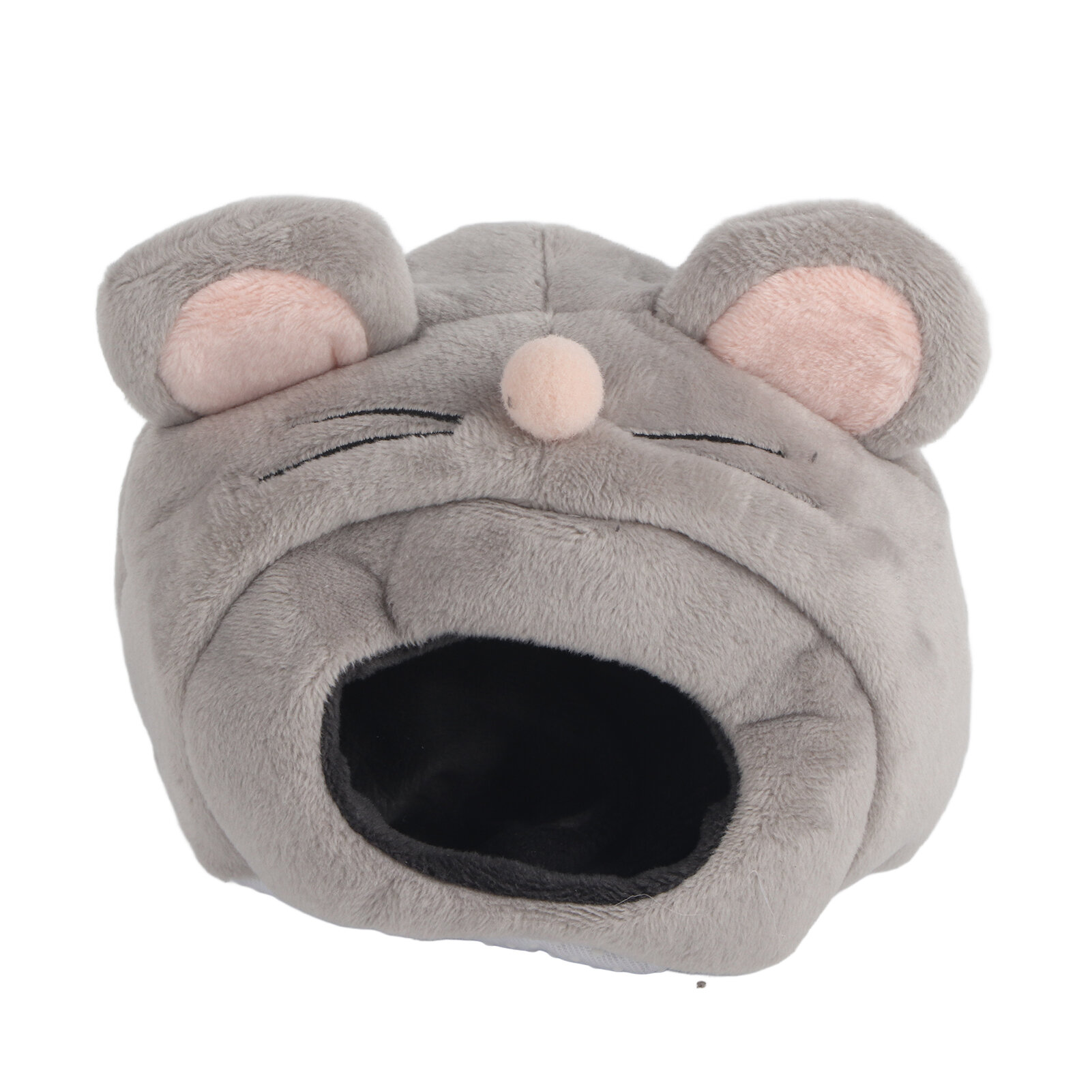 Кровать для хомяка в форме мыши, домик для сна для мелких домашних животных, мягкое теплое гнездо для карликовых хомяков, песчанок, зимние уютные аксессуары для клетки