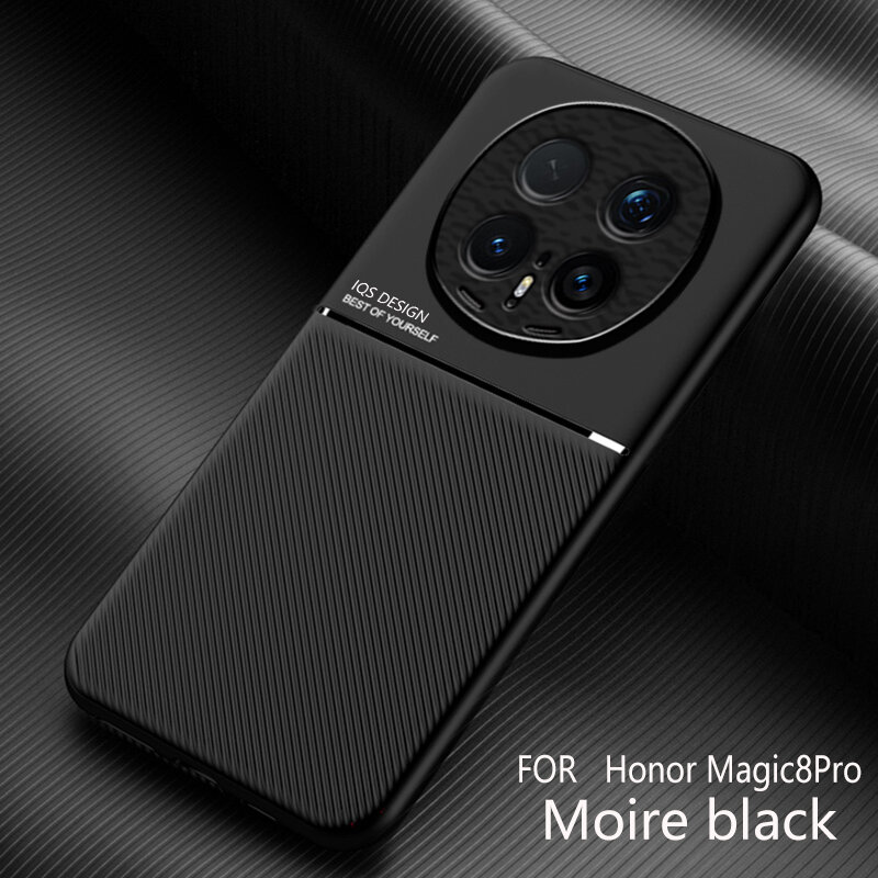 Чехол Для Honor Magic 8 Pro / Хонор Магик 8 Про, soft touch, чехол-кардиомонитор, искусственная кожа, поликарбонат (PC), защита камеры, ударопрочный, усиленные углы, Honor, Honor Magic 8 Pro, black,