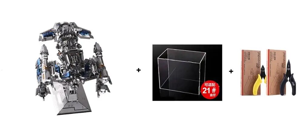 Металлический 3D пазл Боевой крейсер 14+ Черный, model tools box