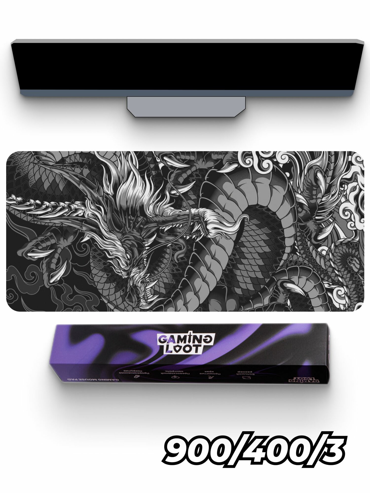 Gaming Loot Игровой коврик для мыши, XXL, темно-серый