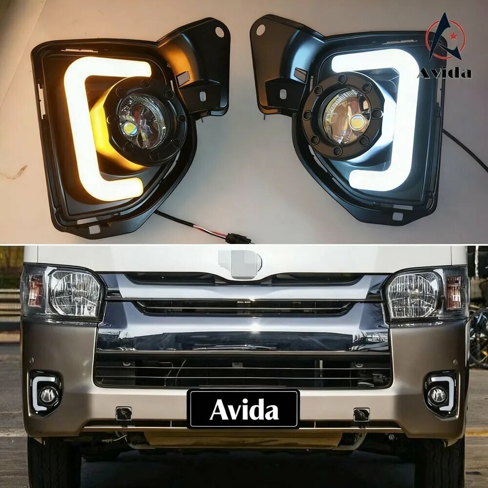 Toyota Фары автомобильные, Огни дневные ходовые, 2 шт, арт. Toyota Hiace H200 Restyling 2014-2018