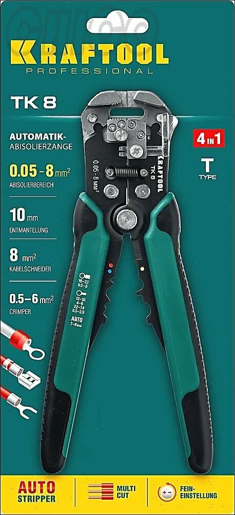 Автоматический стриппер KRAFTOOL TK-8 0.05 - 8 мм2 22637