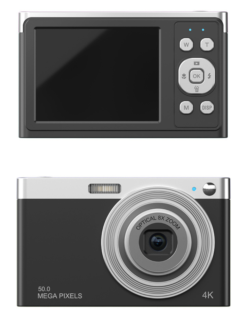 Портативная 4K цифровая камера видеокамера 50MP с экраном IPS 2.88 дюйма автофокус 16X зум (8X оптический и 8X цифровой) антишоковым обнаружением лиц встроенным флешом и 2 батарейками черный белый синий розовый