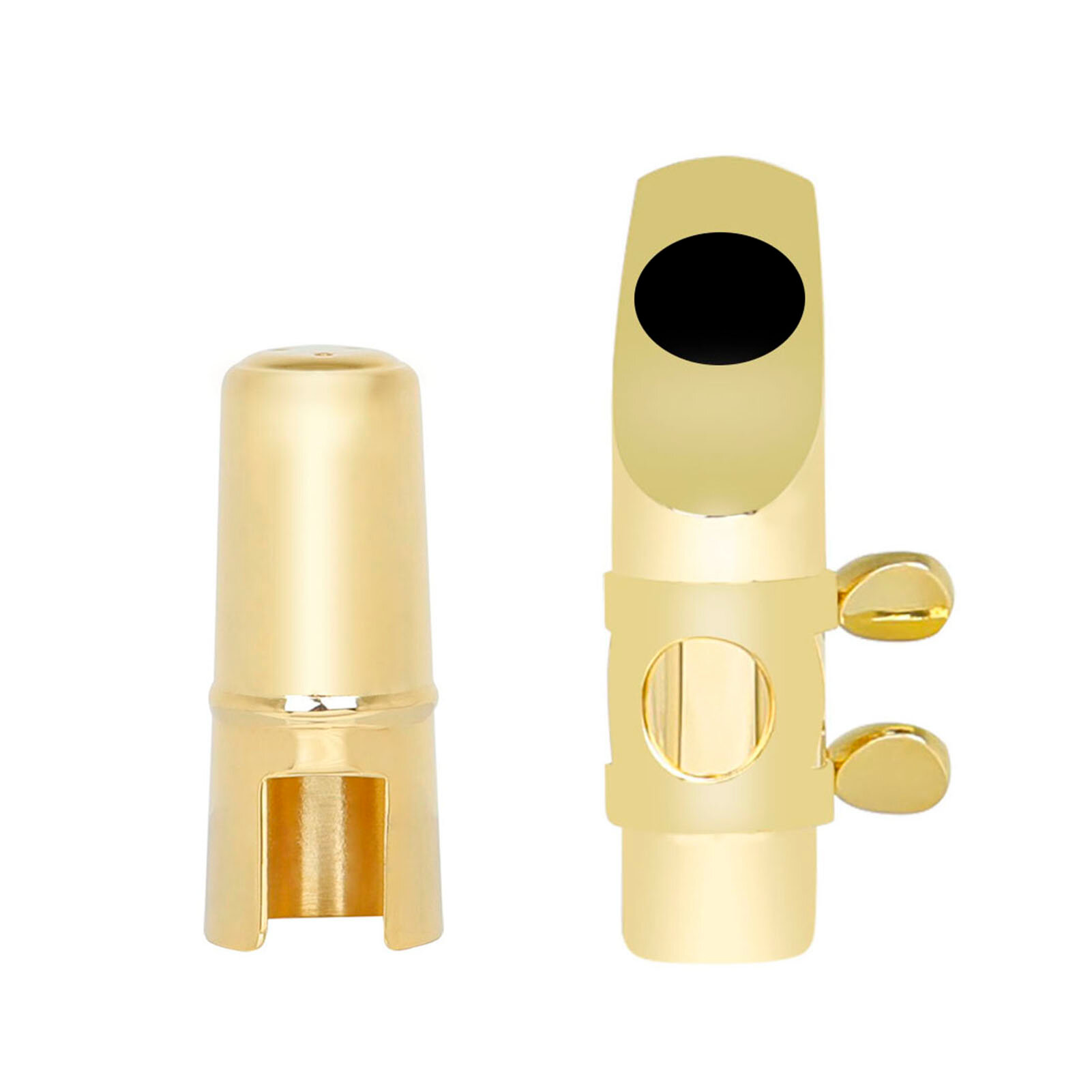 Мундштук для саксофона sopraño Jazz 5C из металла с патчами, подушками, подкладками, крышкой и пряжкой с золотым покрытием, размер 6.8*1.9*1.9 см, вес 63 г, в упаковке 13.3*6.2*6.2 см, вес упаковки 93 г, комплект: 1 мундштук, 1 крышка, 2 подкладки