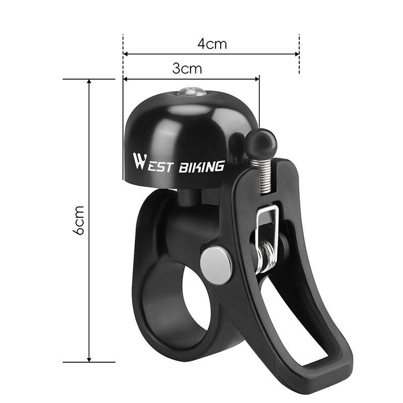 Велосипедный звонок WEST BIKING черный, 1 шт