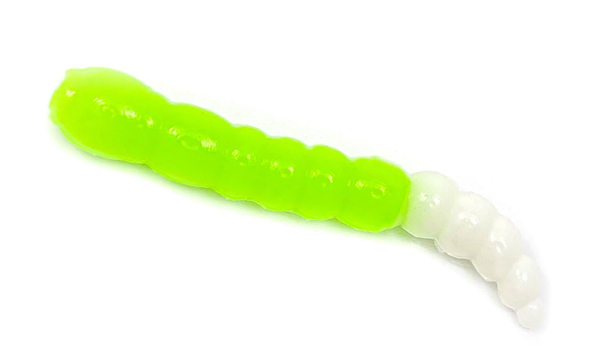 Силиконовые приманки для рыбалки BORODA BAITS KORA BUBA Double Color, шартрез - белый, сыр / Форелевые приманки