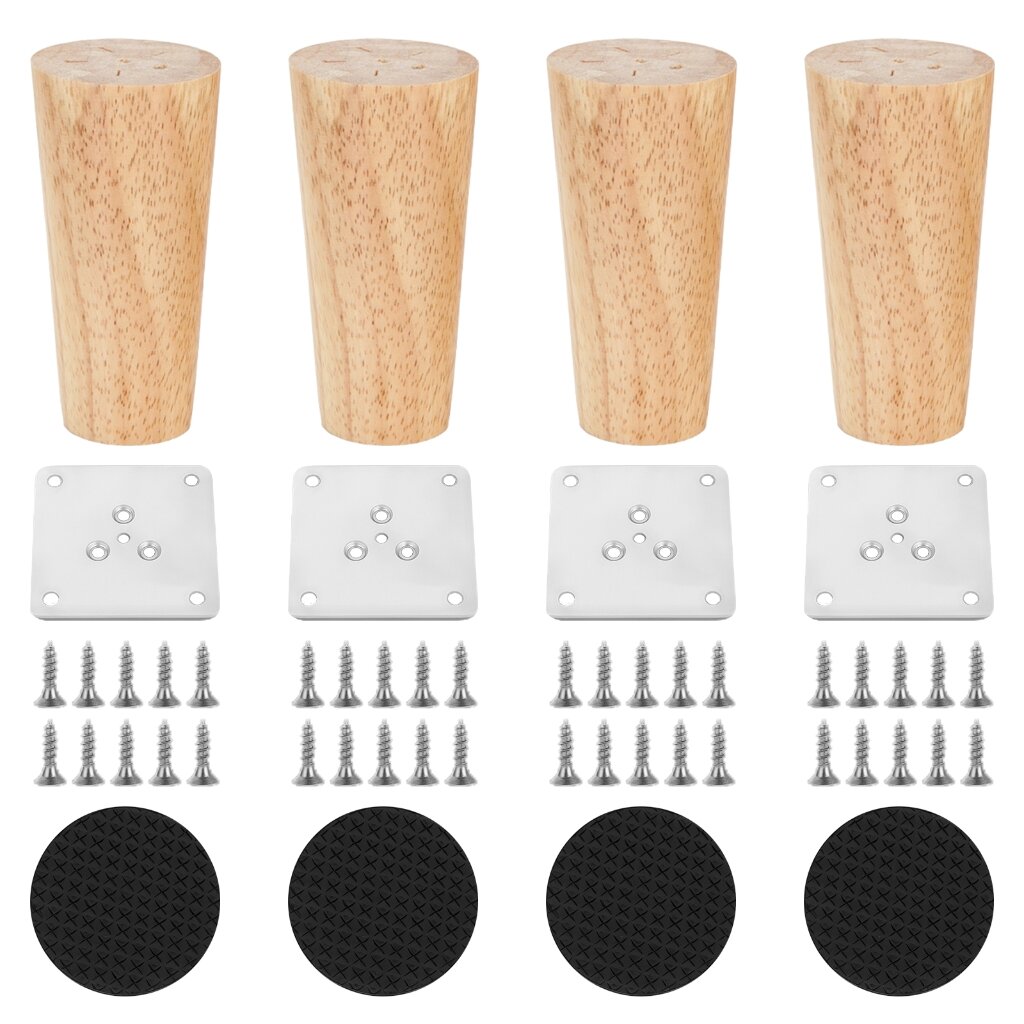 4 комплекта аксессуаров для ножек шкафа из массива дерева-10 см-прямые