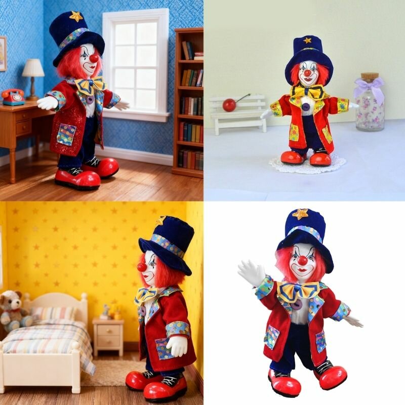 Цирковая керамическая кукла-клоун
