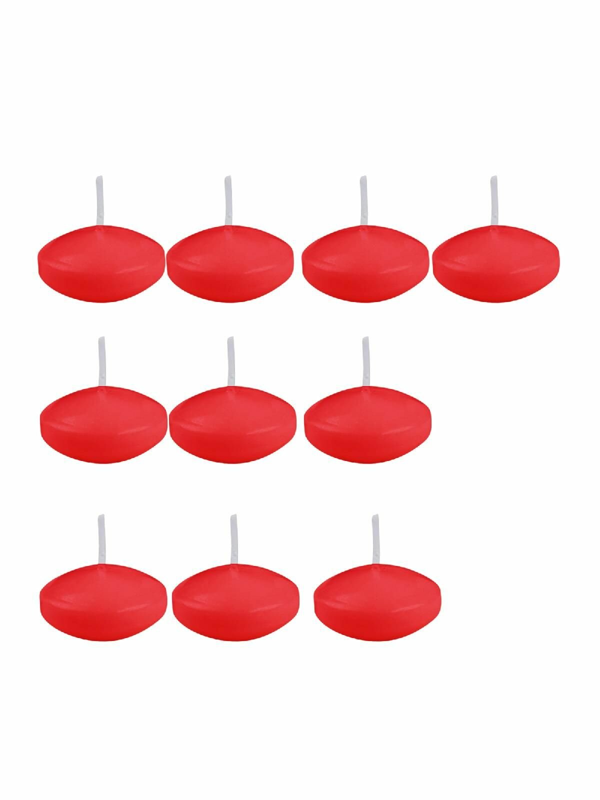 Свеча,10 шт, плавающие свечи, плавающие свечи в воде, 3,7*1,6 см-красный