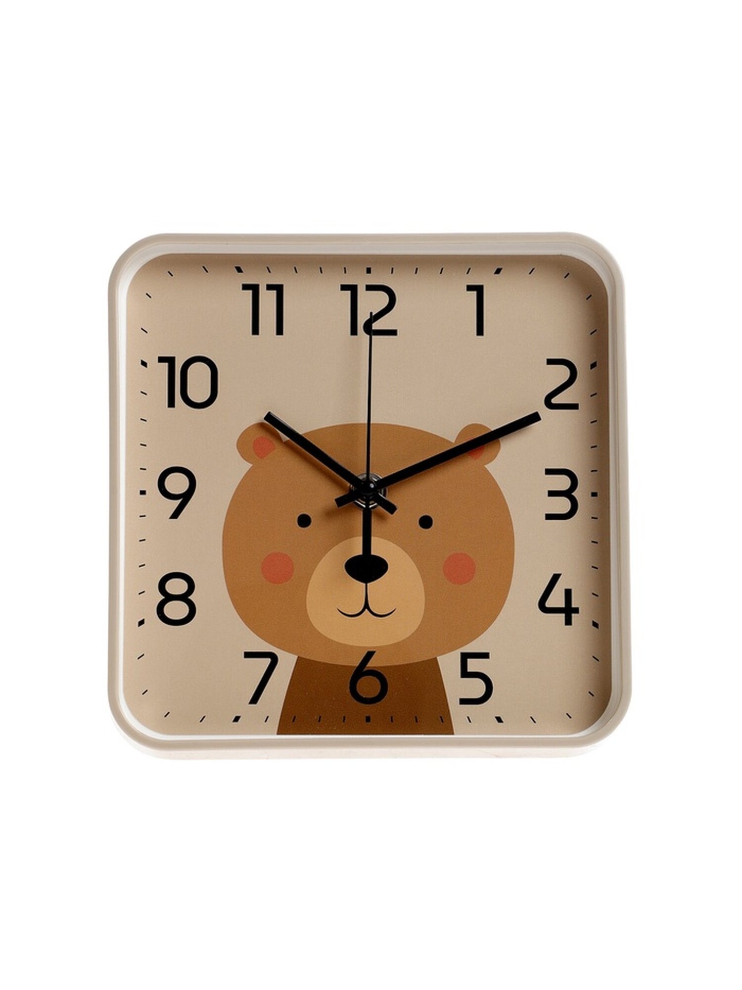 Часы настенные "Медвежонок", детские, плавный ход, 19х19см, бежевые 10940774
