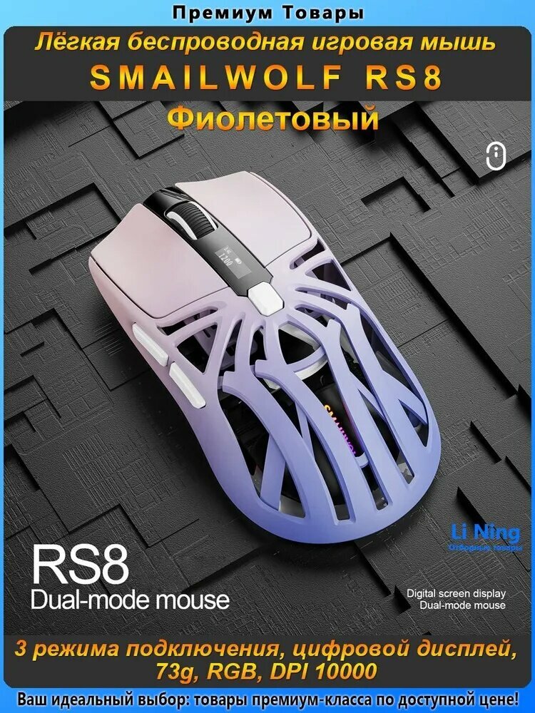 Xiaomi Игровая мышь беспроводная RS8, сиреневый