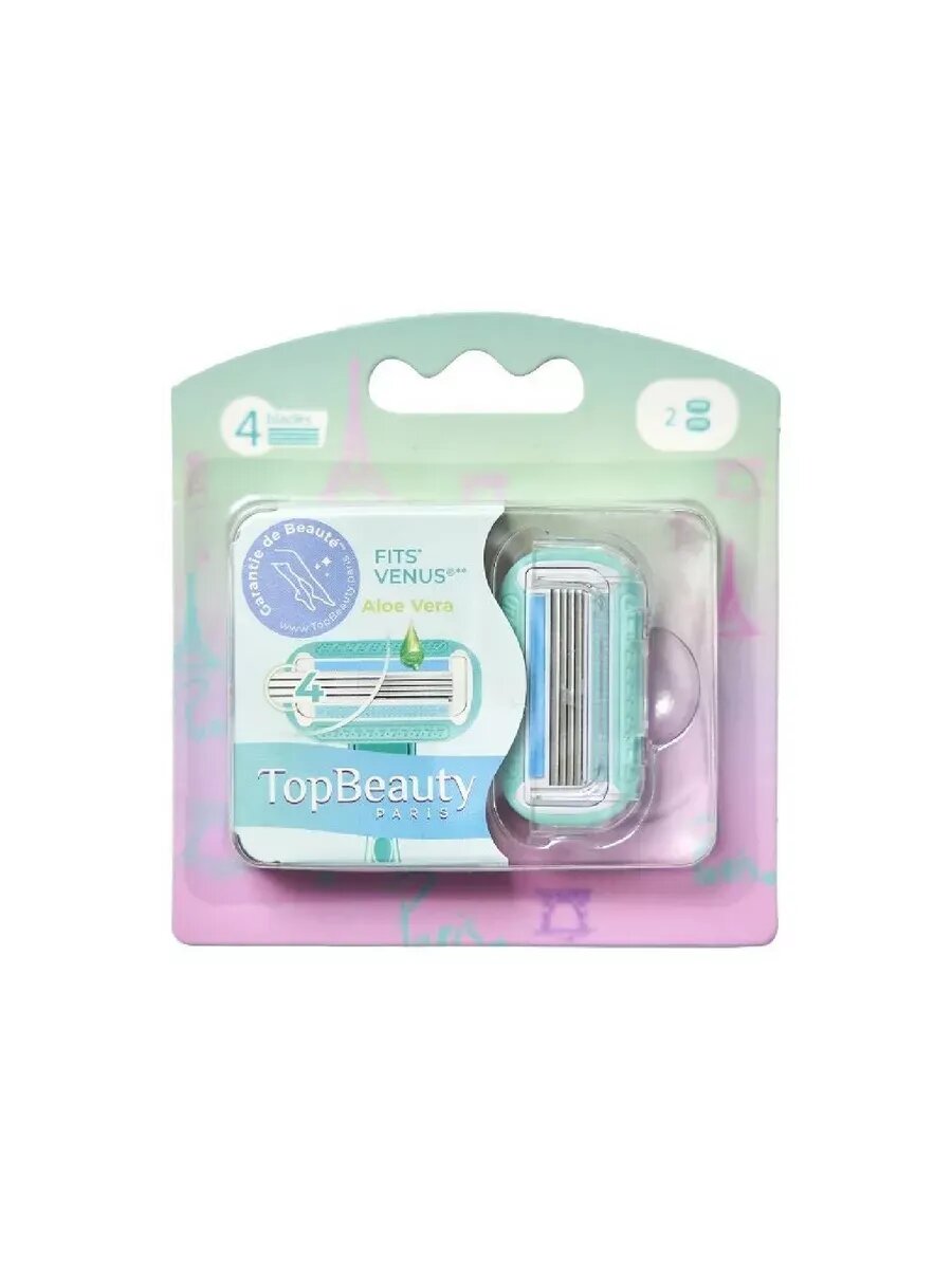 TopBeauty Paris сменные кассеты женские 4 лезвия 2шт с-2шт.