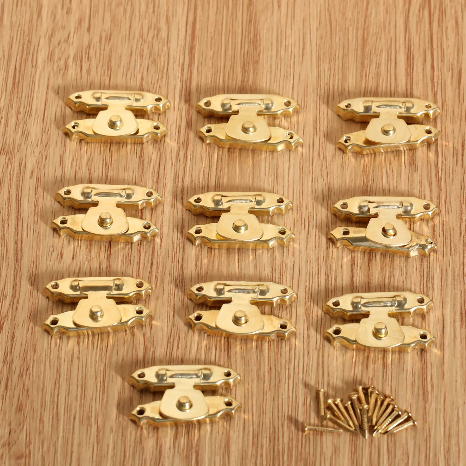 Деревянные защелки для коробок набор из 10 штук gold