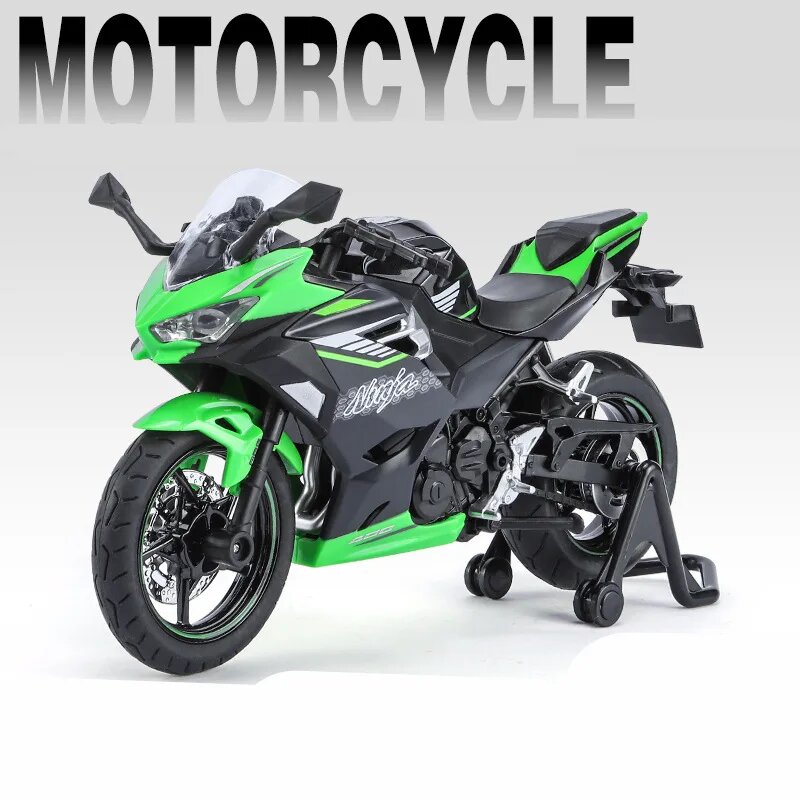 Maisto Kawasaki Ninja 400 металлическая модель мотоцикла для детей Зеленый, Black foam box