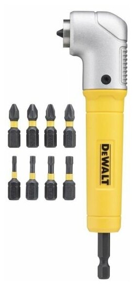 Угловая насадка ударная DeWALT DT71517T, IMPACT + биты, 9 шт.