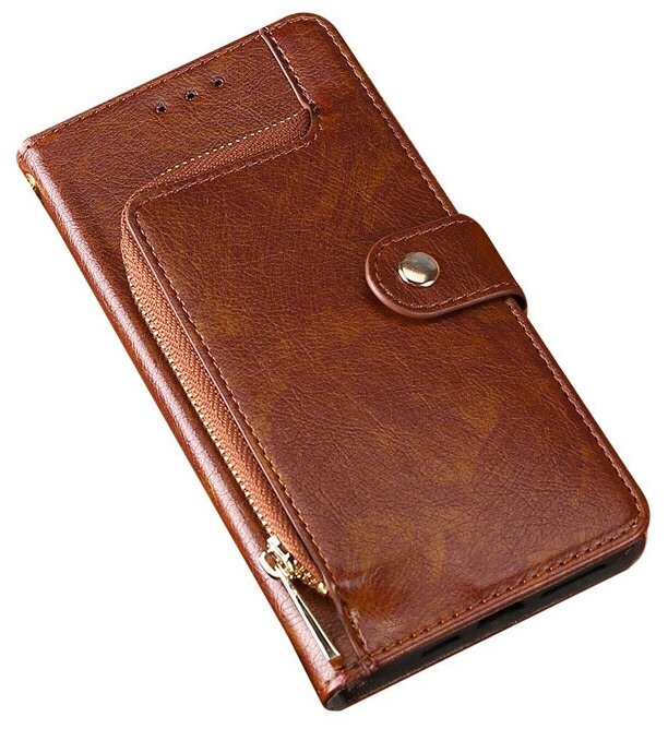 Чехол-портмоне-клатч-кошелек MyPads для Samsung Galaxy S20FE (Fun Edition) SM-G780F 2020 / Samsung Galaxy S20 Lite коричневый на силиконовой осно.