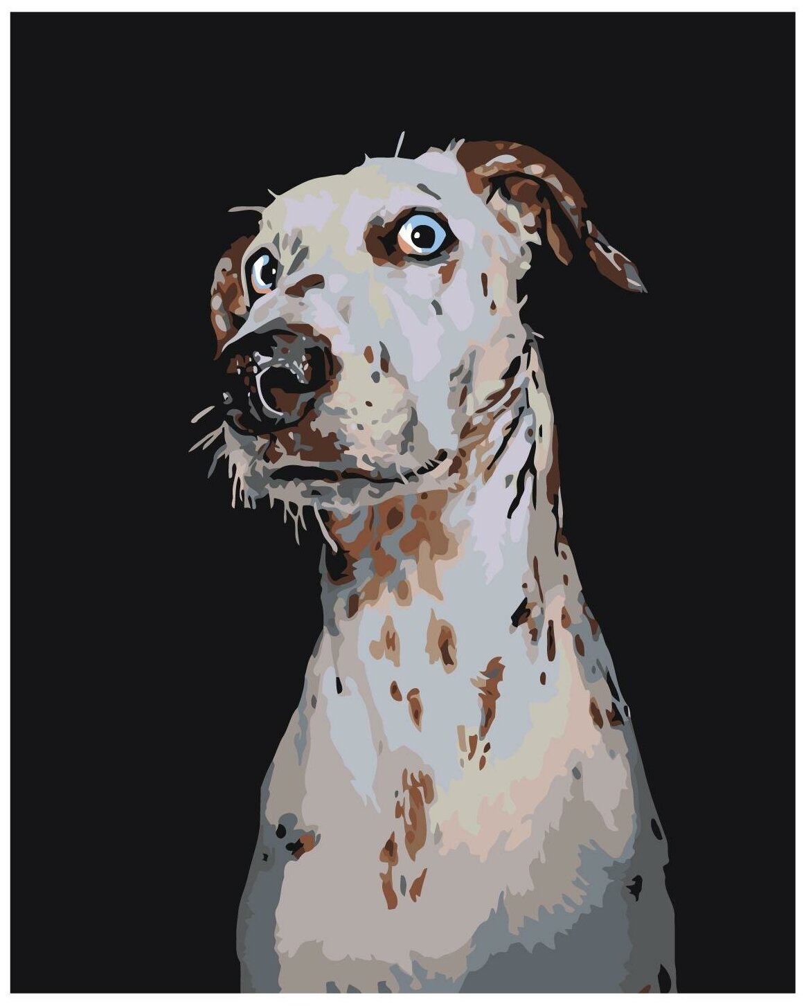 Картина по номерам, "Живопись по номерам", 72 x 90, A151, пёс, животное, порода, далматинец, пятно