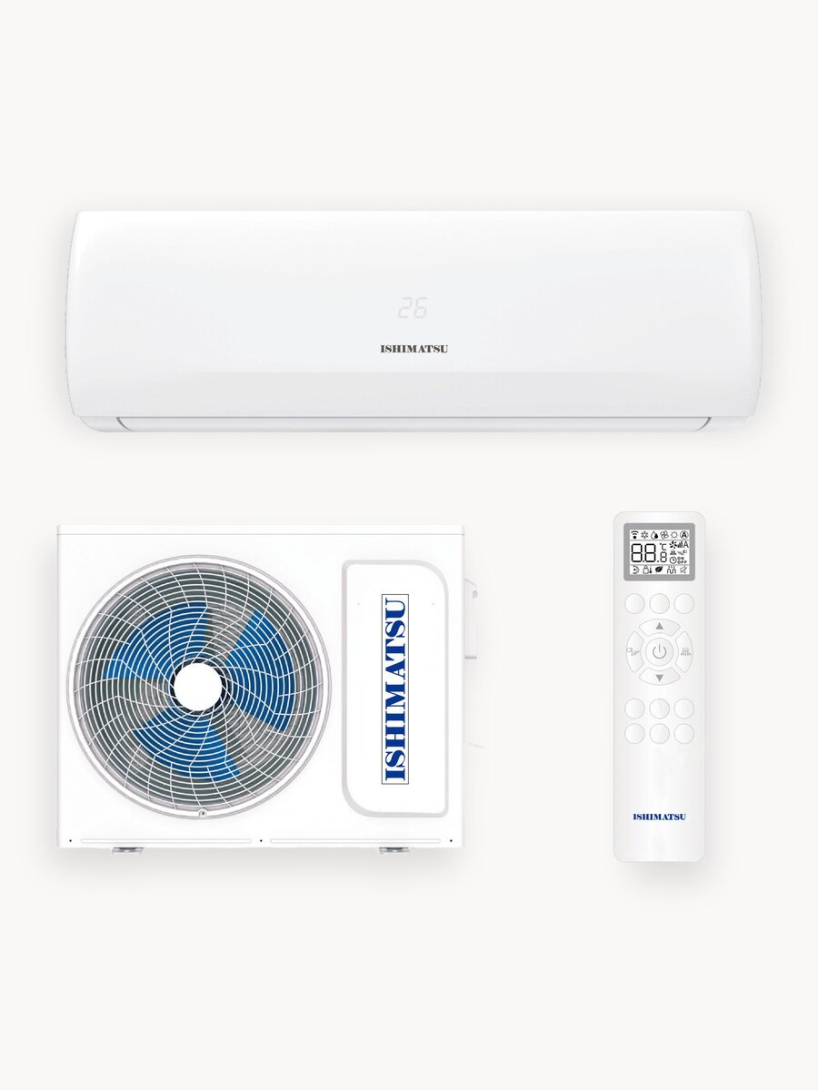 Сплит система кондиционер 09 Ishimatsu "AKITA" CVK-09H, настенная, охлаждение/обогрев, 25 кв. м, белая