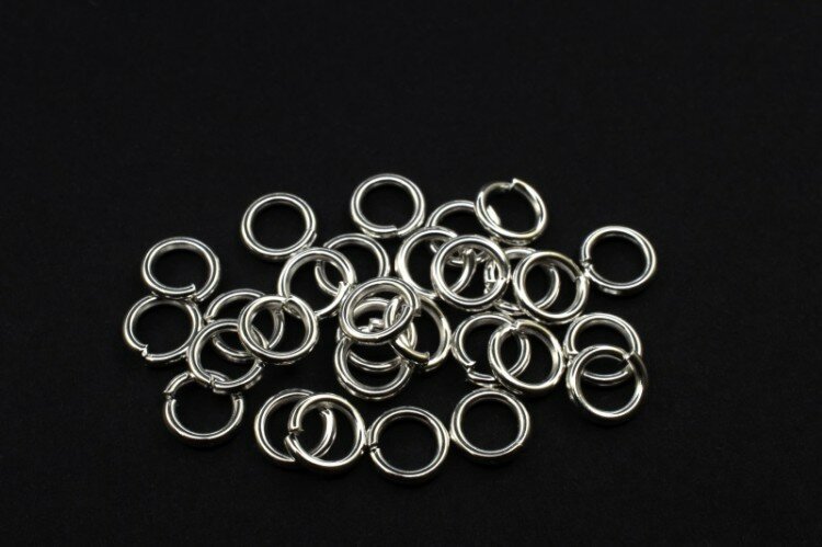Кольца соединительные 6х1мм, разъёмные, цвет серебро, латунь, 13-085, 5г (около 43шт)