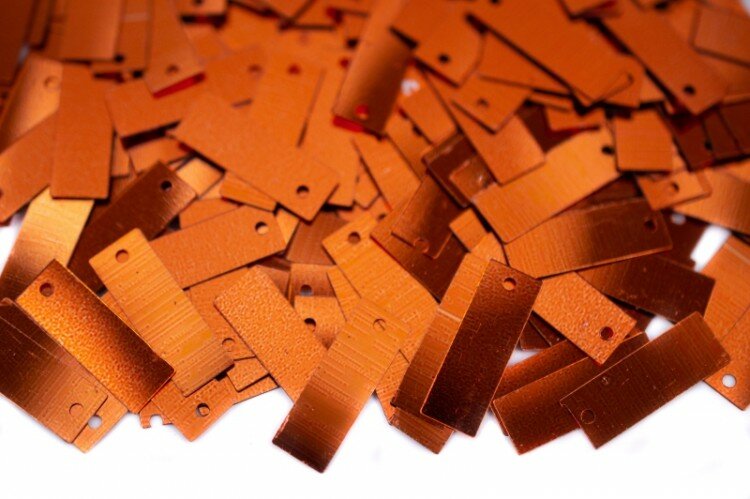 Пайетки фигурные, размер 19х7мм, цвет 25 оранжевый, 1022-094, 10 грамм