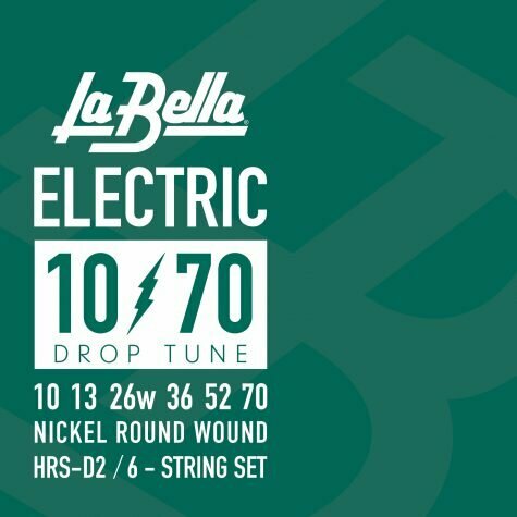 Струны для электрогитары La Bella Hard Rockin Steel Drop Six HRS-D2 10-70