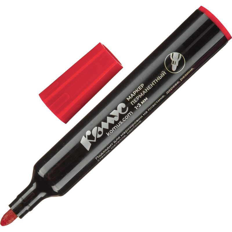 Маркер перманентный Комус красный 1-3мм кругл. наконечник 1660252