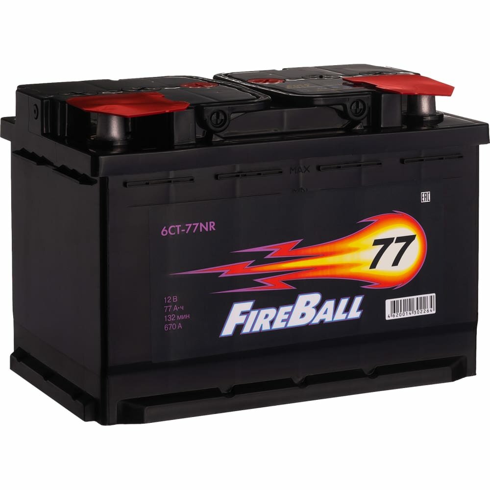 Аккумулятор FIRE BALL 6ст 77 NR, 670 А CCA, 577112020 обратная полярность для автомобилей легковых и грузовых кальциевая технология пусковой ток 670А