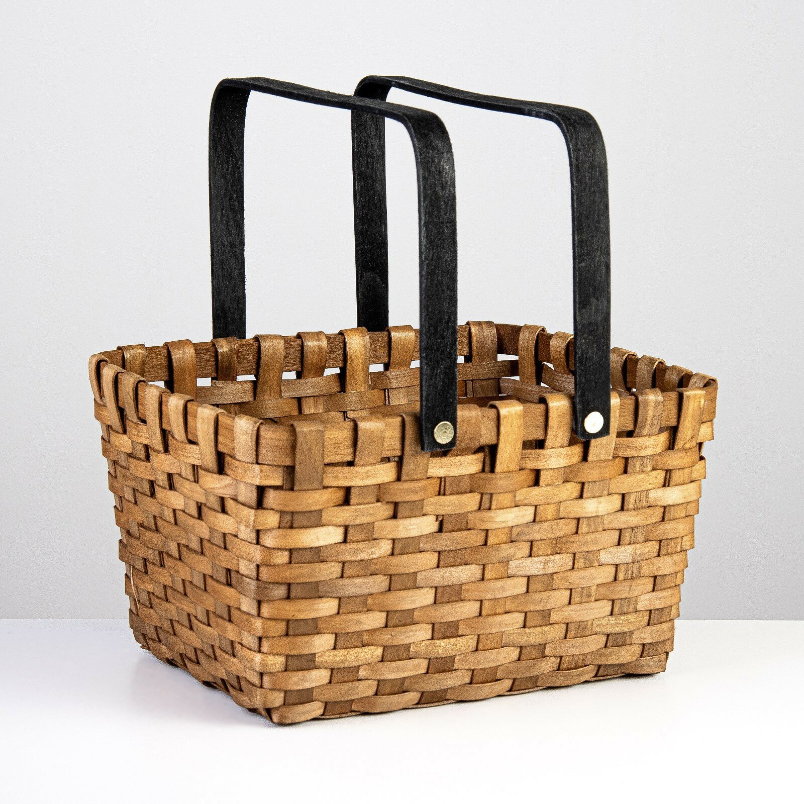 Корзина плетеная (секвойя), 28x23xH16/31 см, 1 шт, коричневый