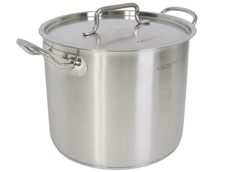 Кастрюля 11л нерж Общепит Шеф, d26см, h21см, с металлической крышкой, ТРС