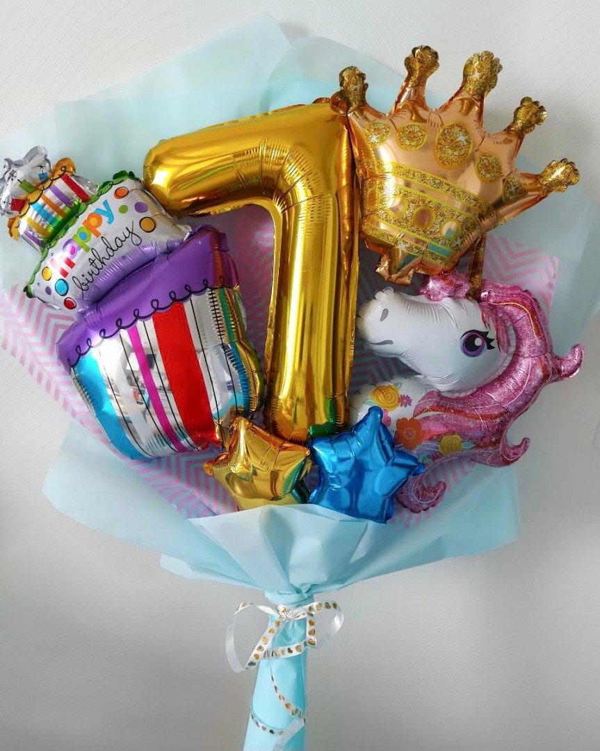 Букет из мини – шаров «Единорожка»