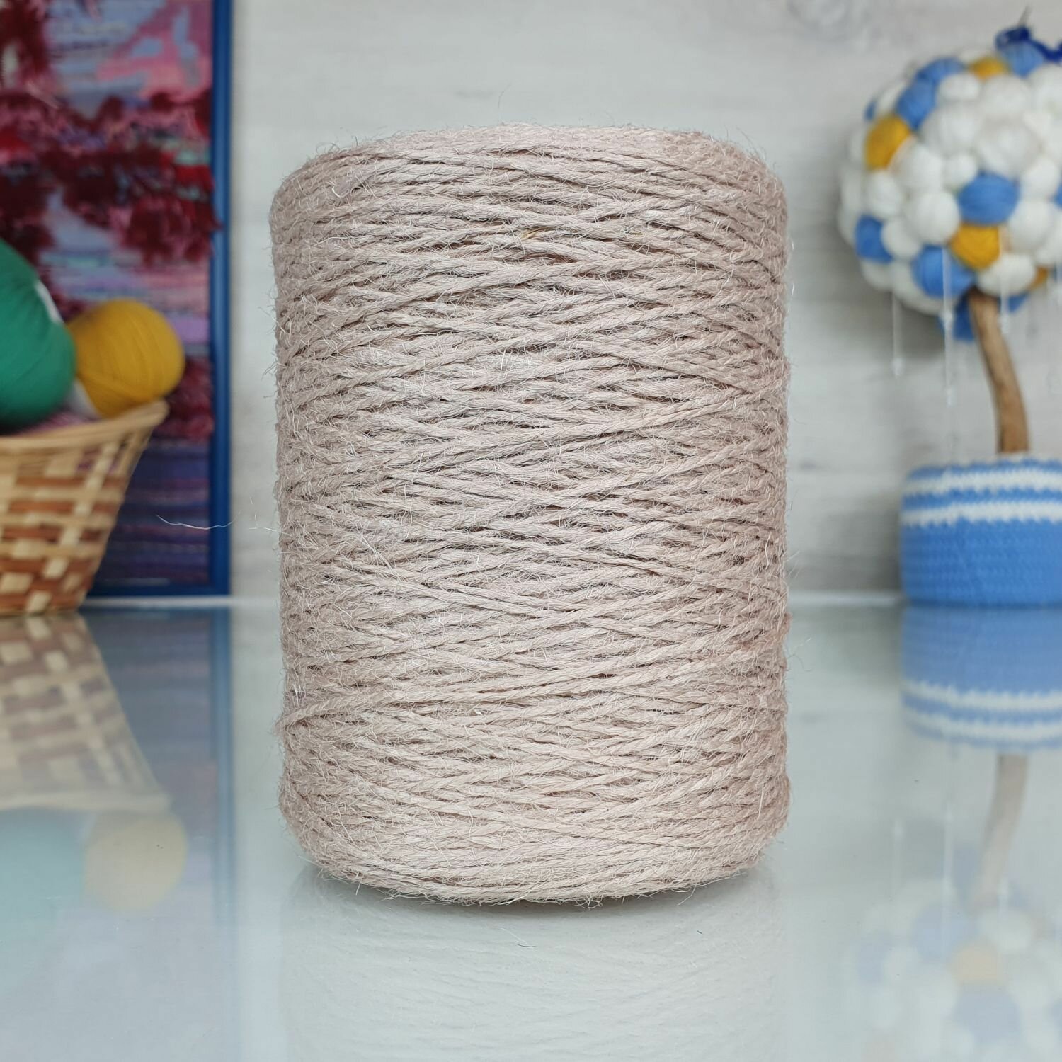 Пряжа Прочее Кавандоли XL, бежевый - 03, 100% джут, 1 моток, 250 г, 450 м.