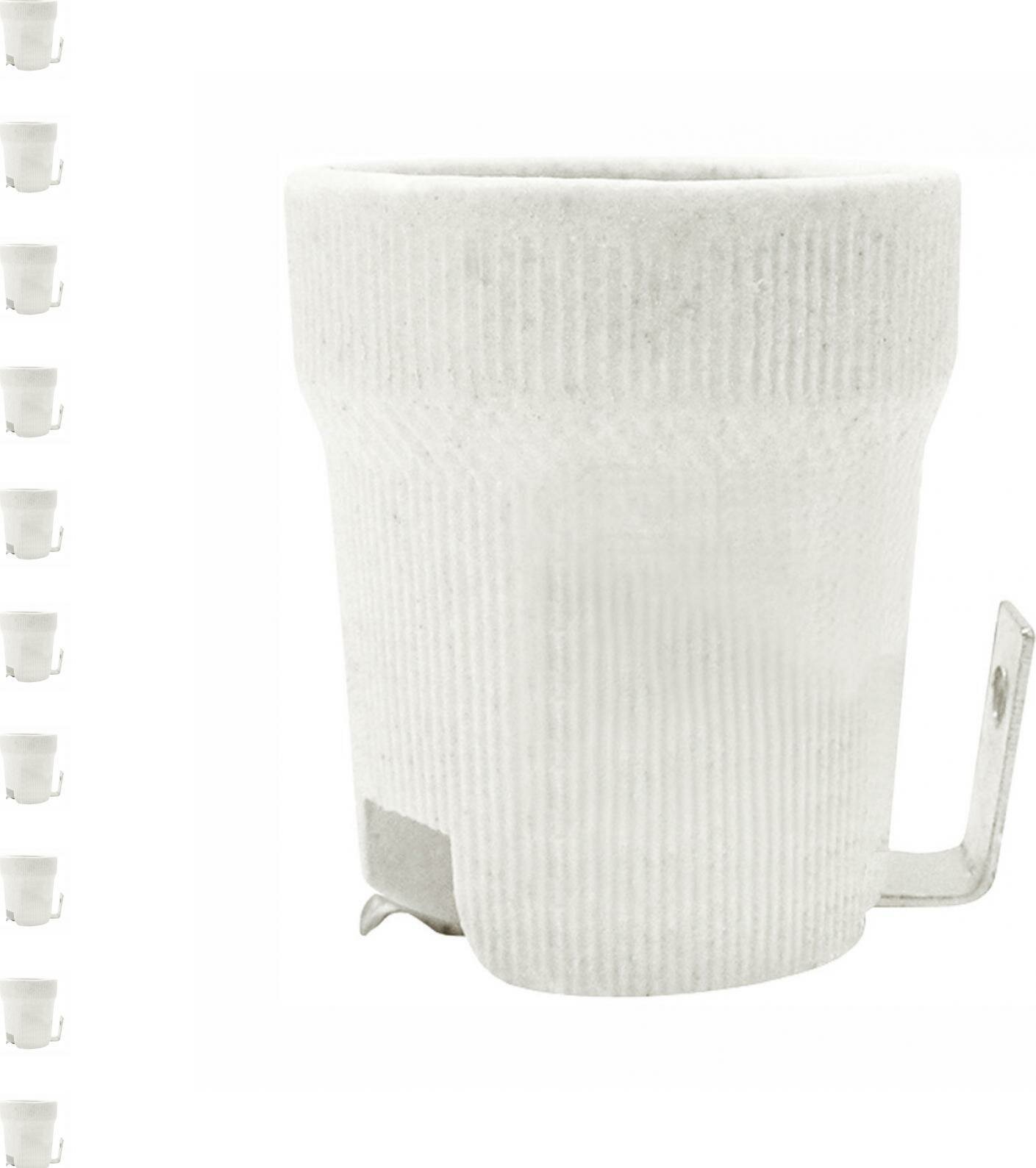 Патрон TDM Народный E27 керамический с держателем белый (комплект из 10 шт)