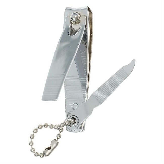 Книпсер для ногтей маленький ZINGER с пилкой и цепочкой SLN 603 FC