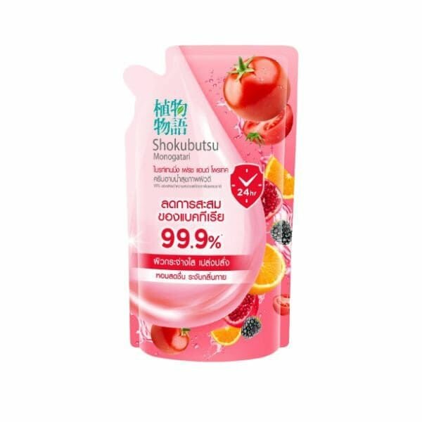 LION Shokubutsu Крем-гель для душа 400мл Brightening Fresh and Protect (мягк. упак.)