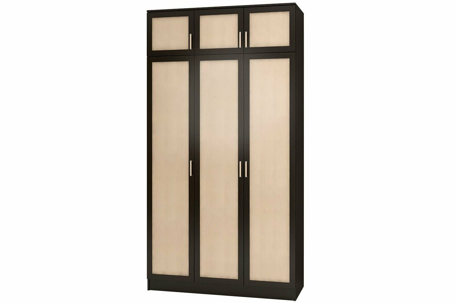 Шкаф распашной для одежды МногоМеб Стайл-3 с антресолью 140х60x240 венге/дуб млечный, рамка квадро МДФ