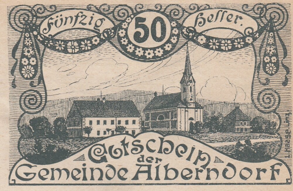 Австрия, Альберндорф 50 геллеров 1920 г. (2)
