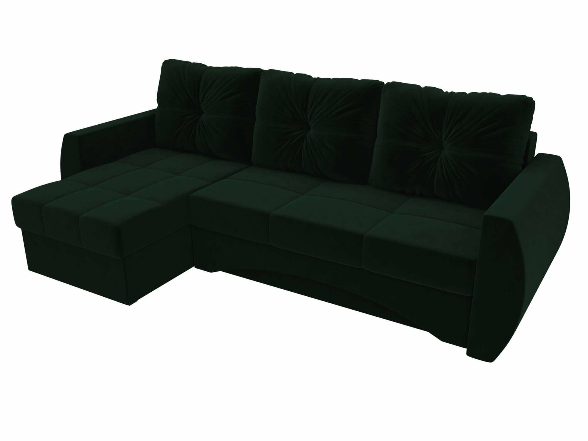 Artum Угловой диван Сатурн велюр зеленый левый