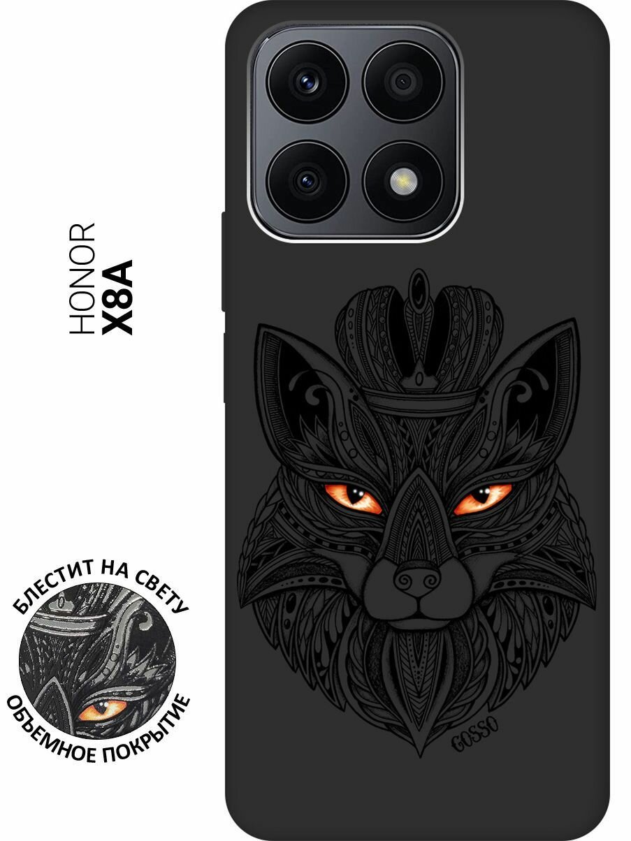 Матовый Soft Touch силиконовый чехол на Honor X8a, Хонор Х8А с 3D принтом "Fox Queen" черный