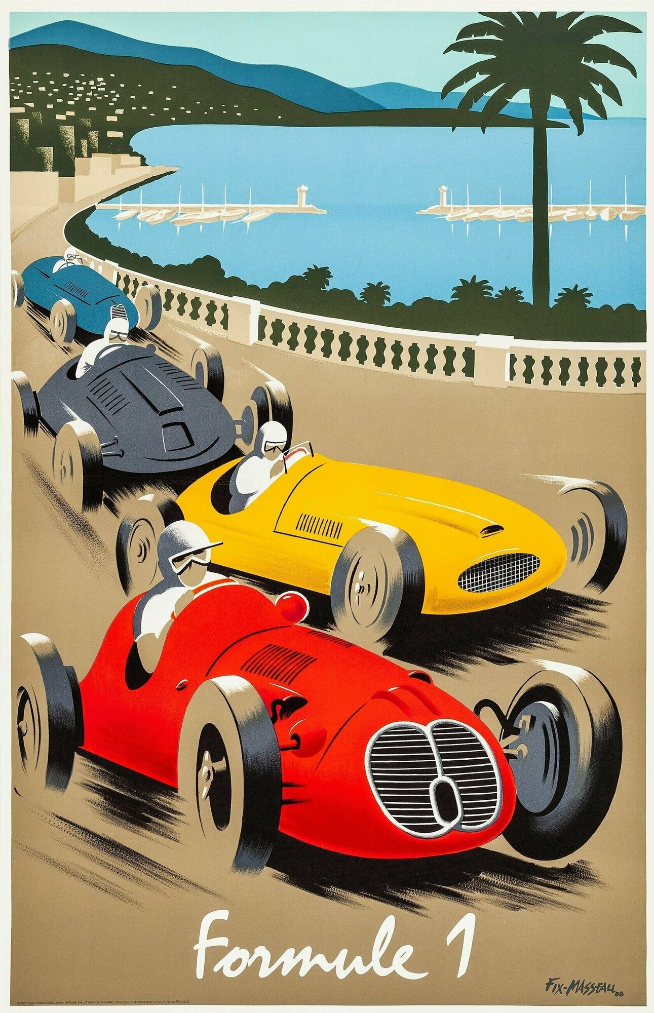 Плакат, постер Formula 1 на холсте, размер 42х60см