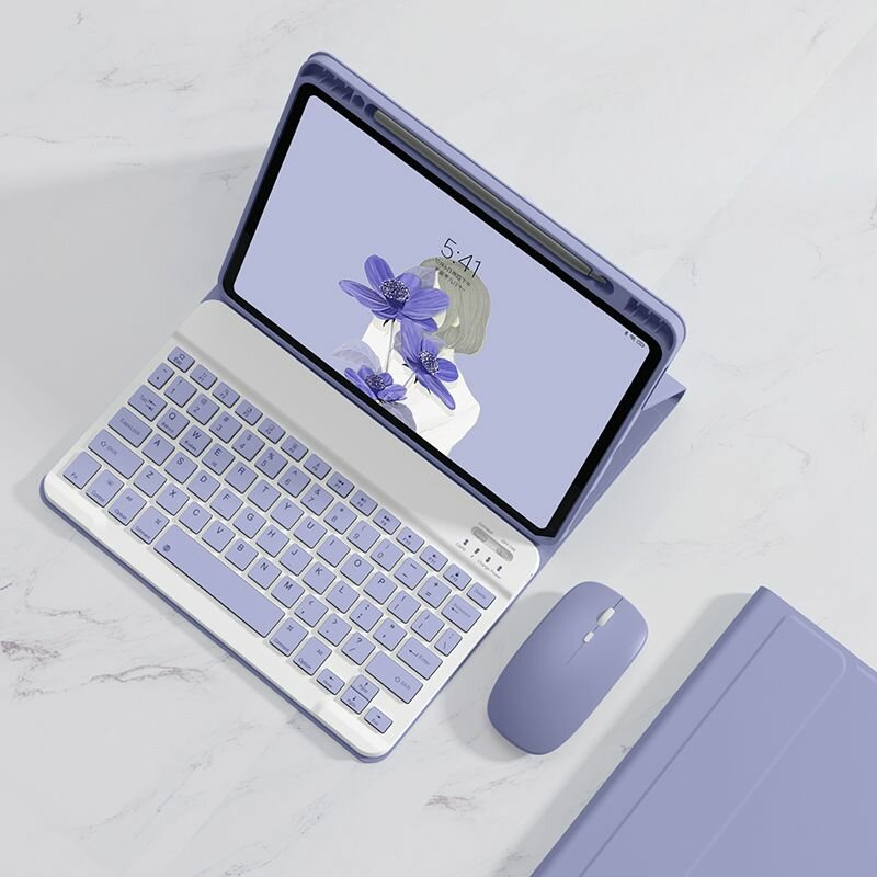 Чехол-клавиатура MyPads для Huawei MatePad 11 (DBY-W09) 2021 из качественной импортной кожи, сиреневый